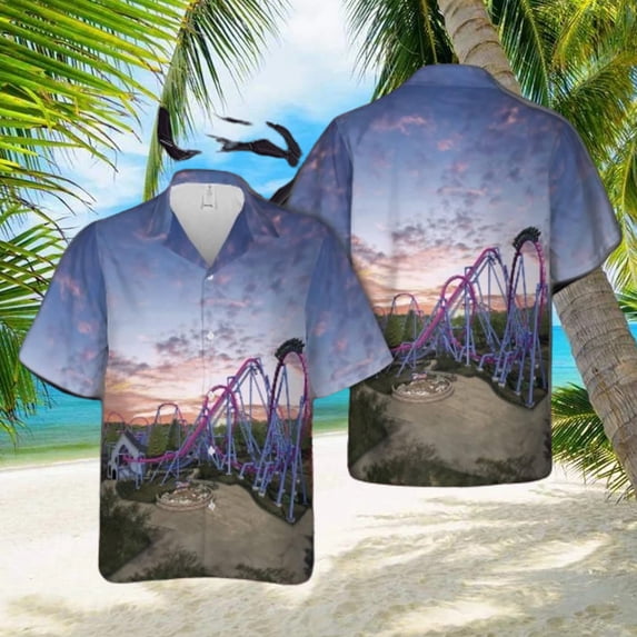 Banshee Roller Coaster Hawaiian Shirt - Walmart.com