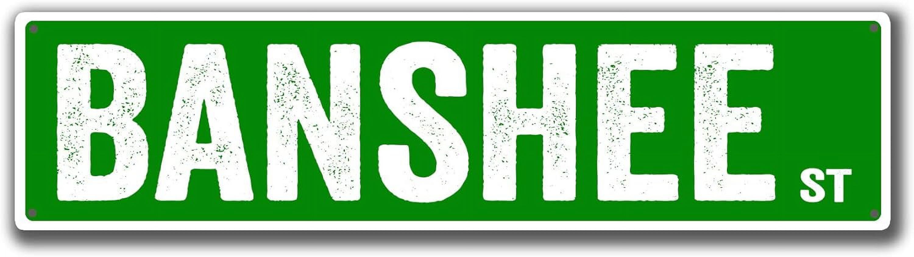 Banshee Street Metal Tin Sign Road Garage Living Room Bathroom Garden ...