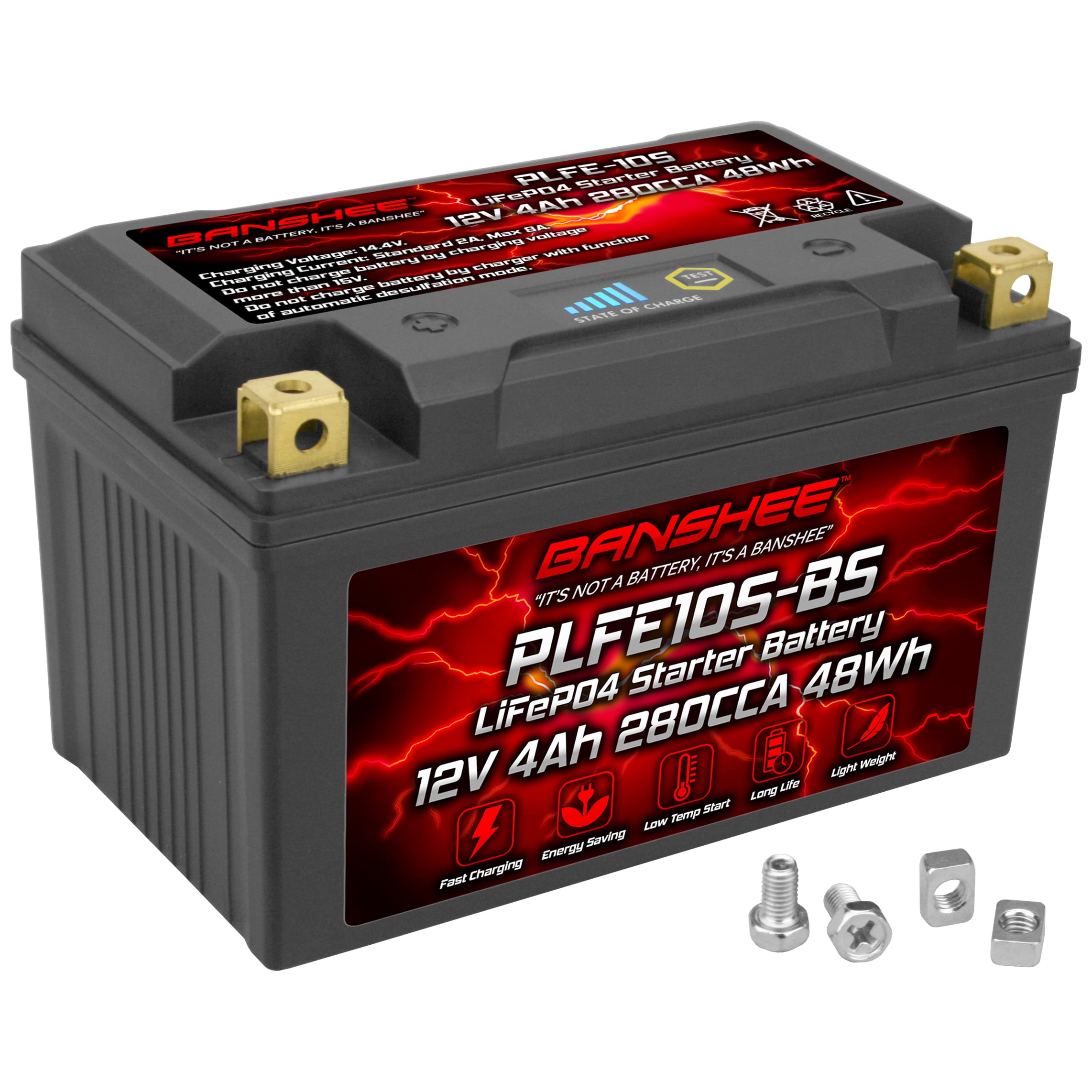 Banshee YTZ10S-BS Lifepo4 Lithium Motorcycle Battery Compatible with KTM 690 Enduro 2008 2008 ...