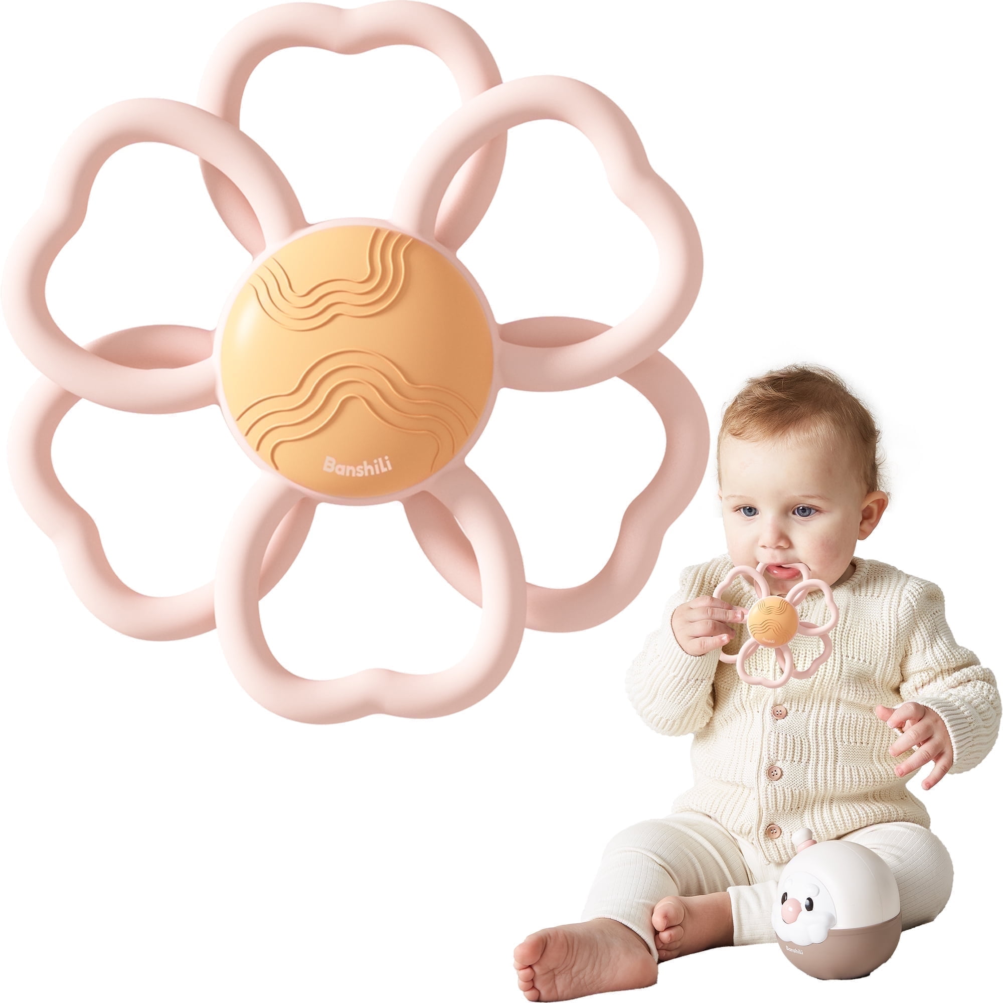 BanshiLi Baby Teethers Toys Massage Gums for Toddlers 0-3 Months + Baby ...