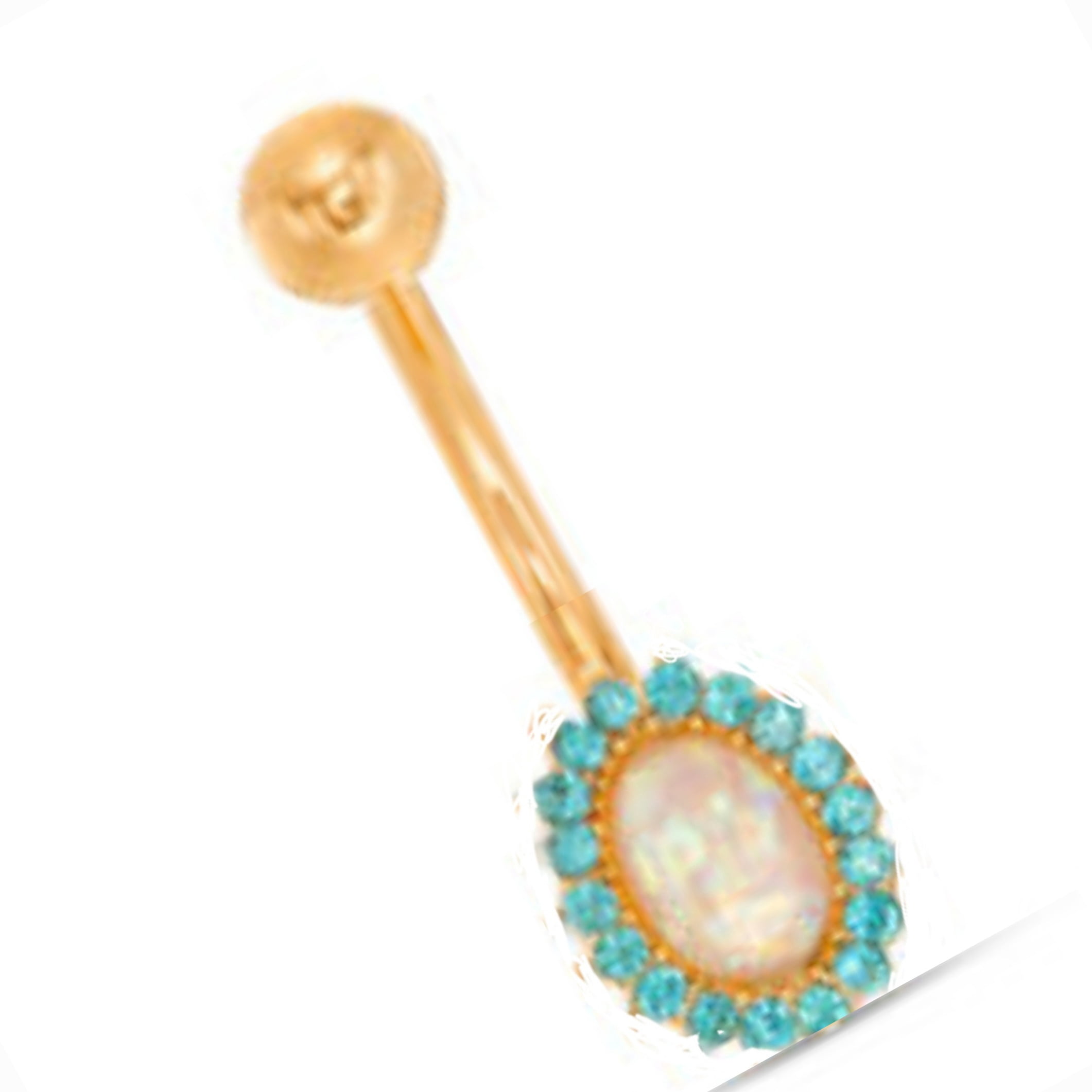 Banter Yellow Ion Plated Oval Dichroic & Blue Crystal Frame Belly ...