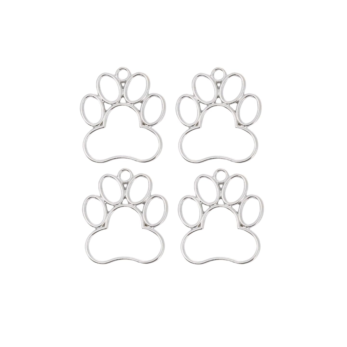 BanteyBanatey Silver Paw Pendent Bezels Resin Bezel for Making ...