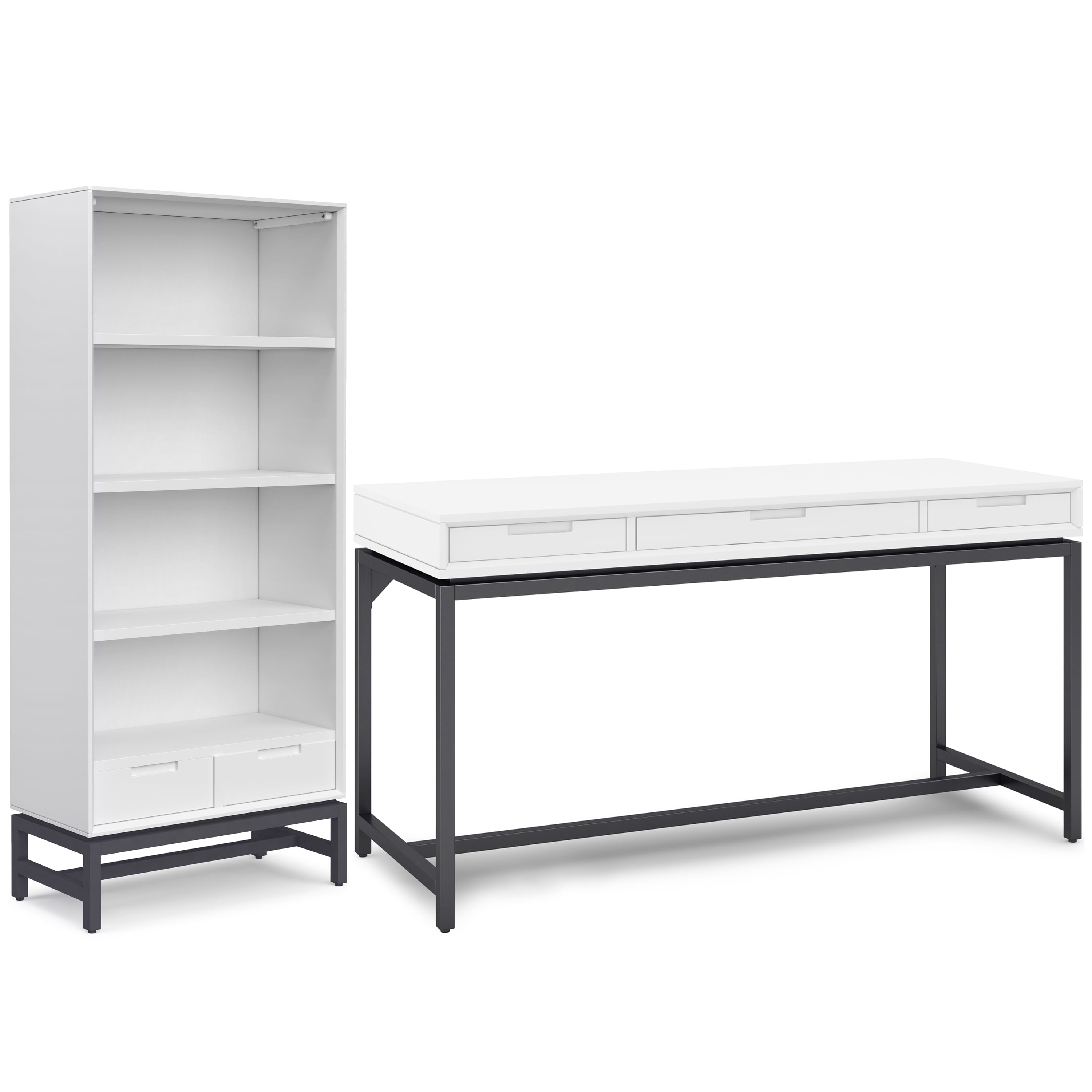 Banting Solid Wood Industrial 60 inch Wide Desk with 30 inch Wide ...