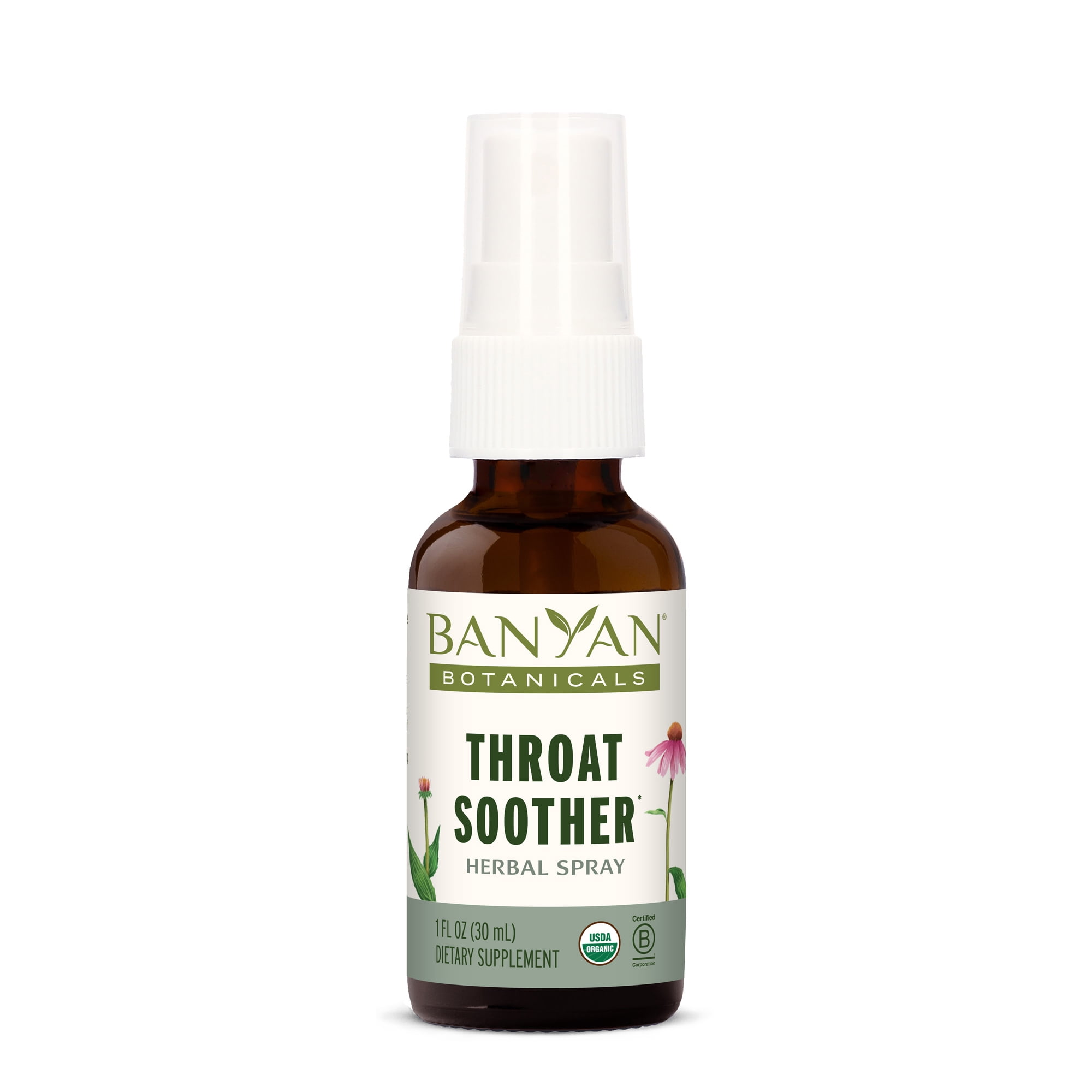 Banyan Botanicals Throat Soother Herbal Spray – Organic Herbal Throat Spray ­with Echinacea Root ...