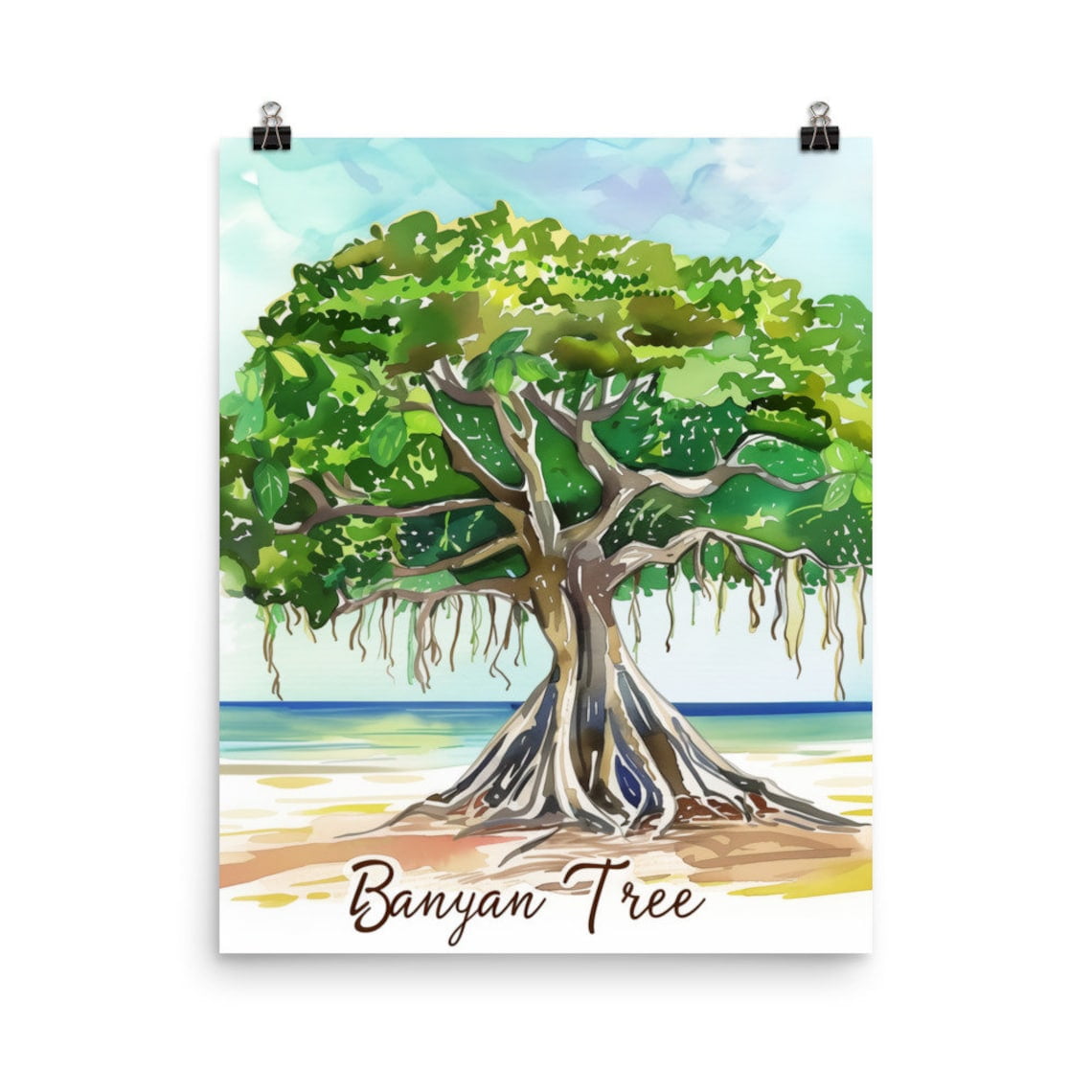 Banyan Tree Print, Maui Hawaii Tropical Wall Art, Island Print, Lahaina ...