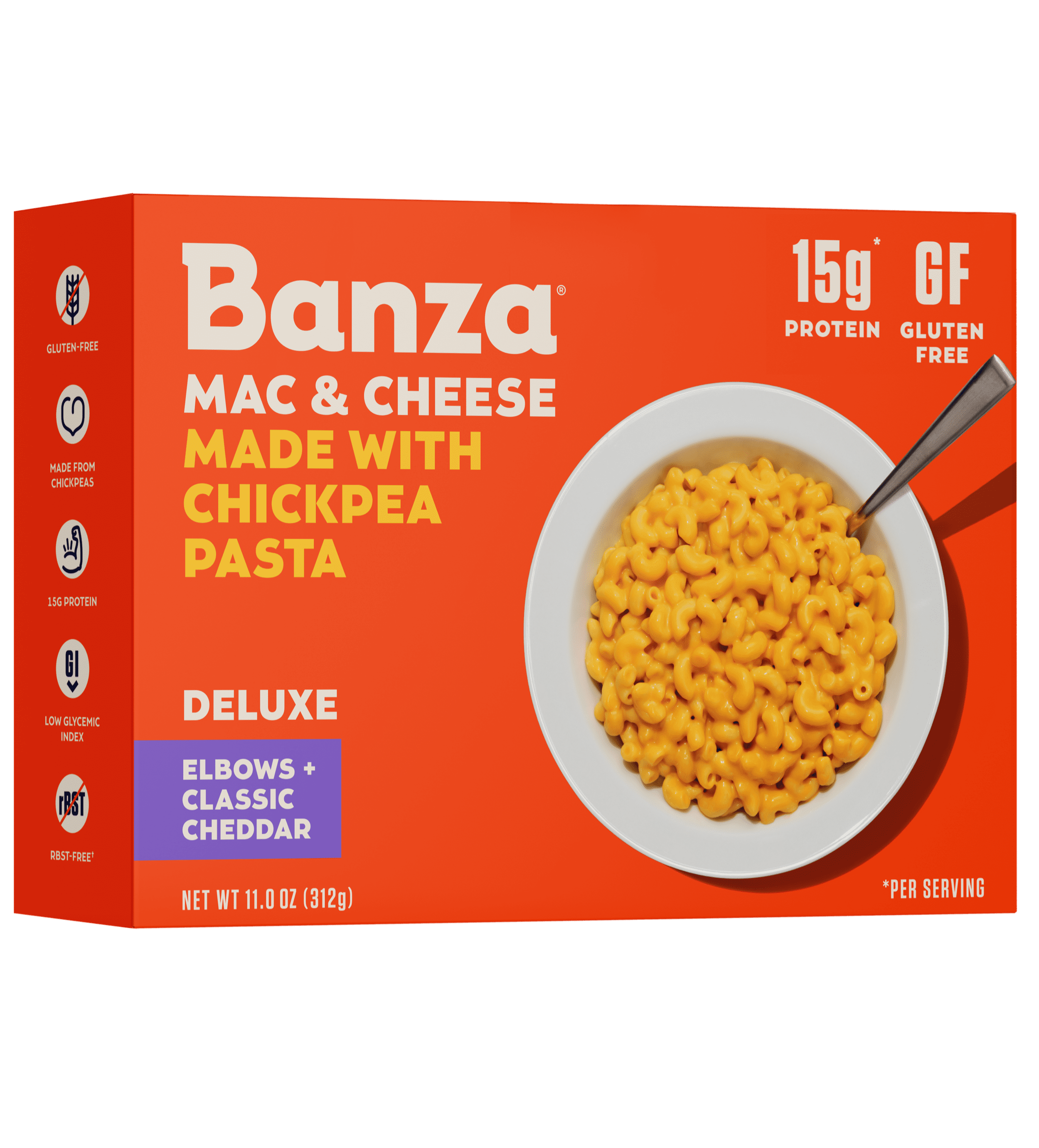 Banza Deluxe Mac and Cheese, Elbows with Creamy Cheddar - High Protein ...