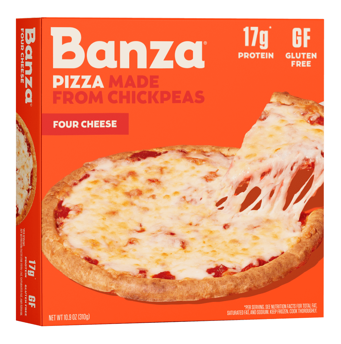 Banza Four Cheese Pizza with San Marzano Tomato Sauce High Protein ...