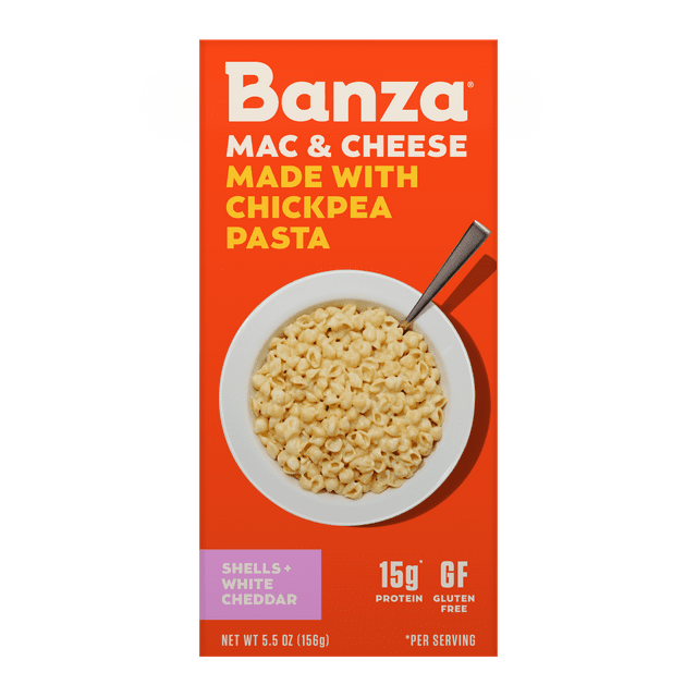 Banza Mac and Cheese, Shells with White Cheddar – High Protein, Gluten ...