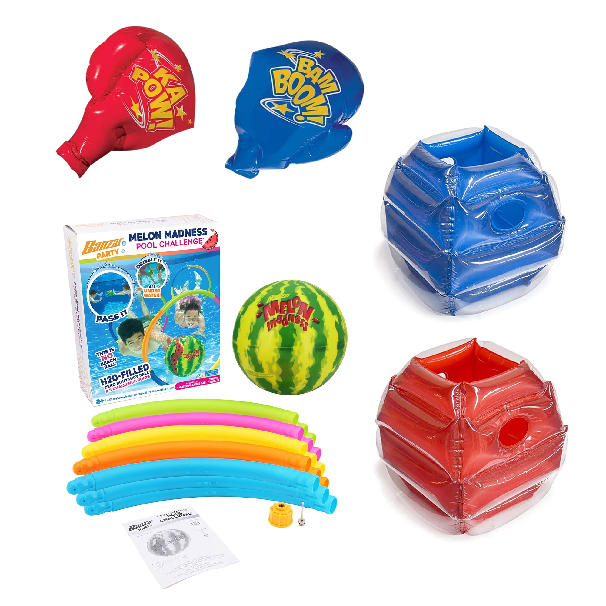 Banzai Battle Bop Pack Gloves & Bumpers & Melon Madness Pool Ball ...