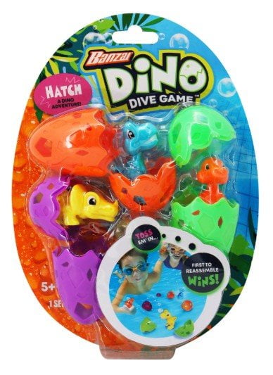Banzai Dino Dive Game Kids Dinosaur Adventure Pool Summer Fun - 9 Piece - Walmart.com