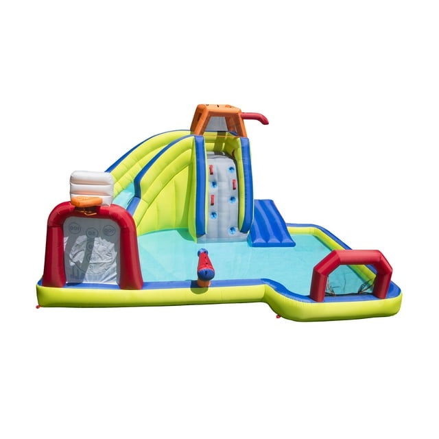 Banzai Inflatable Arcade Splash Water Park Slide W/ SkeeBall Toss ...