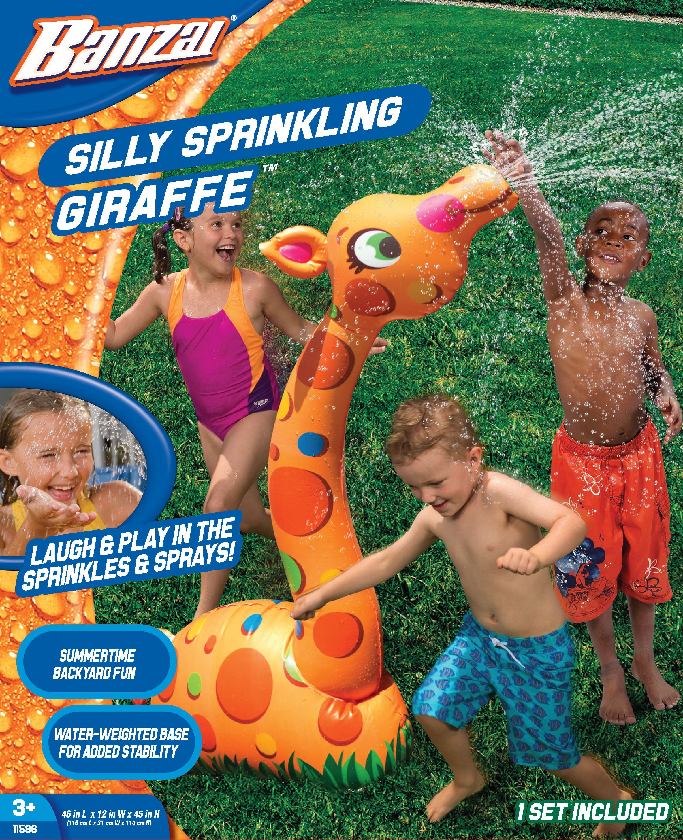 Banzai Inflatable Silly Sprinkling Giraffe, Ages 3 & Up - Walmart.com