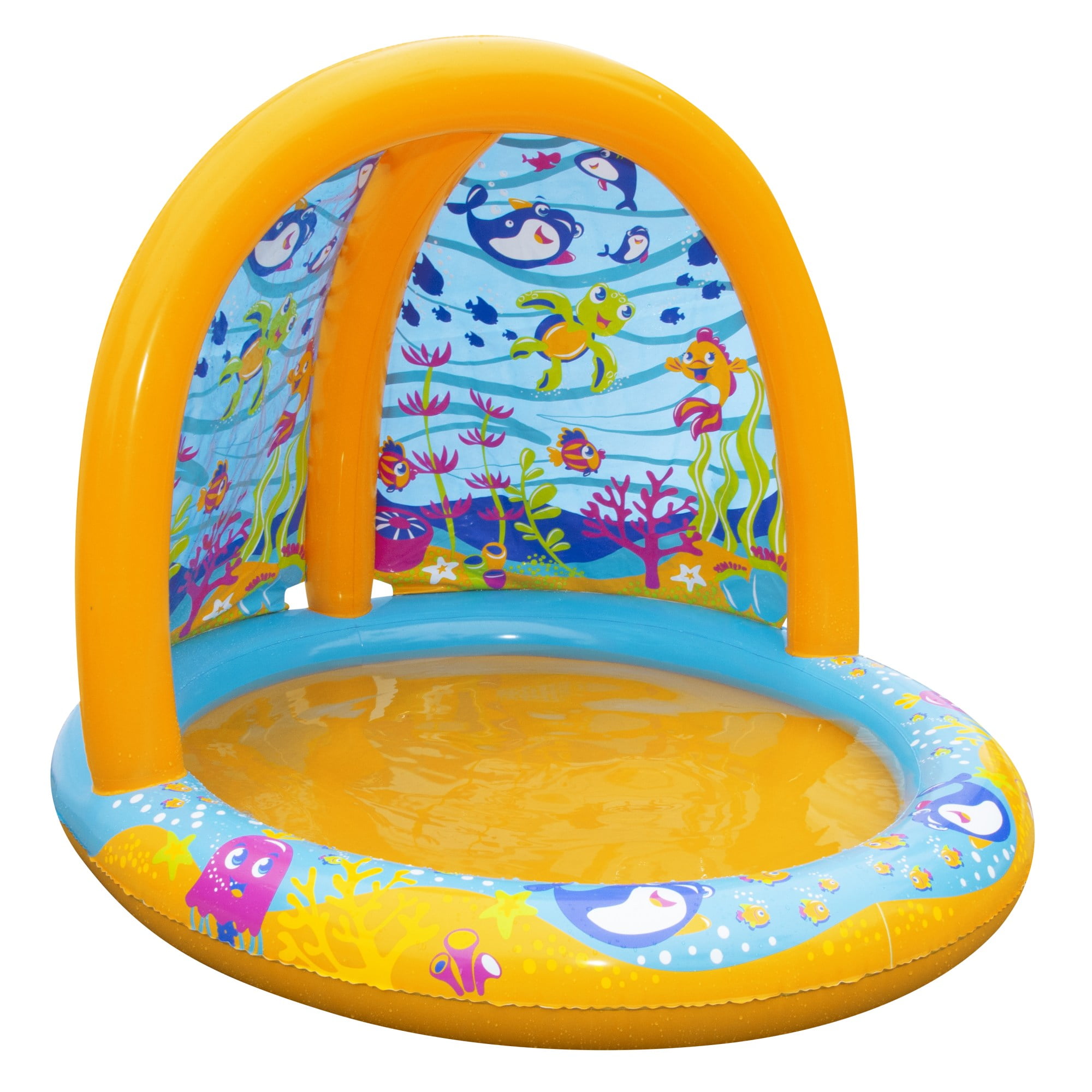 Banzai Jr. Ocean Discovery Toddler Inflatable Swimming Pool, 18 Months ...