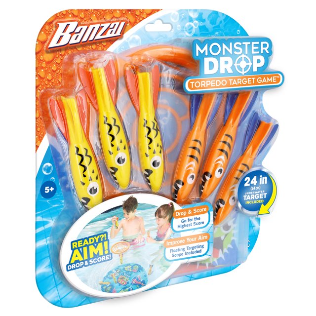 Banzai Monster Drop Pool Toy & Game- for Kids Girls Boys Ages 5 ...