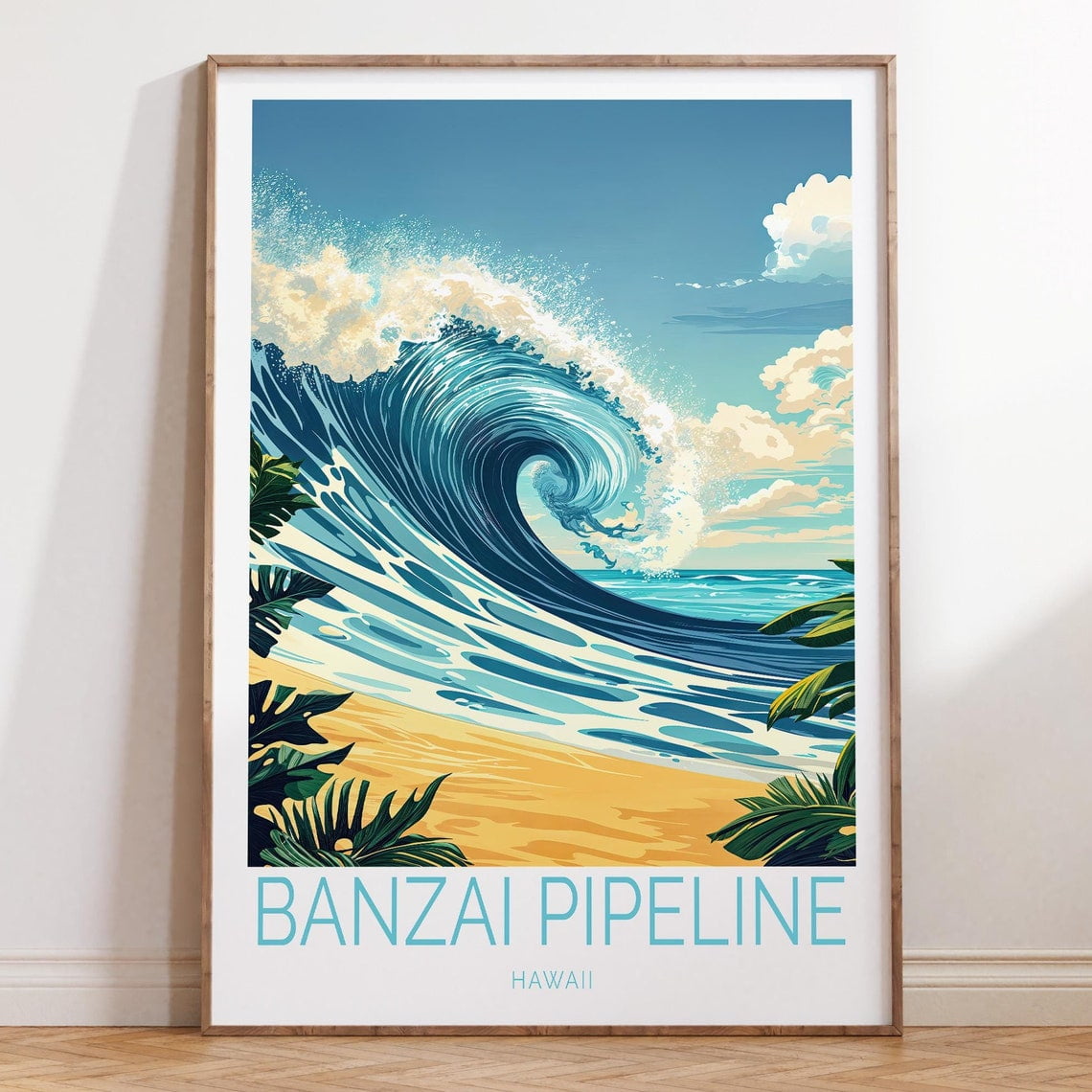 Banzai Pipeline Hawaii Poster, Banzai Pipeline Travel Wall Art, Hawaii ...