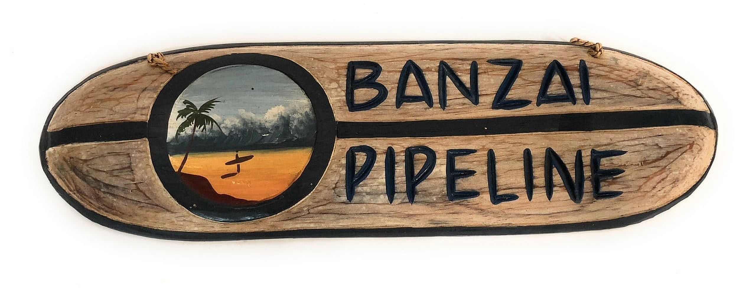 Banzai Pipeline Wooden surf sign w/ custom painting | #ldr10 - Walmart.com