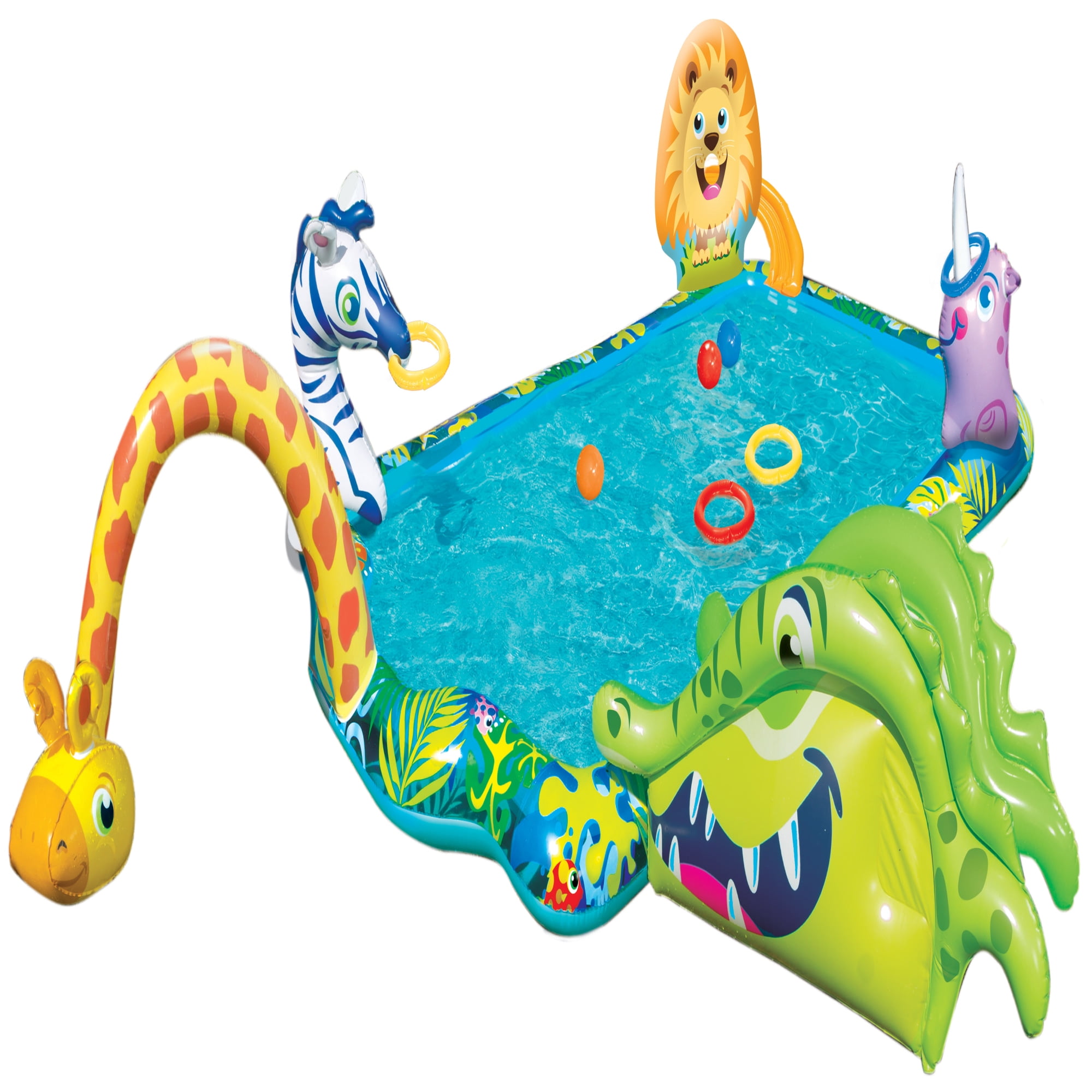 Banzai Safari Adventure Rectangular Pool, Inflatable Swimming Pool for ...