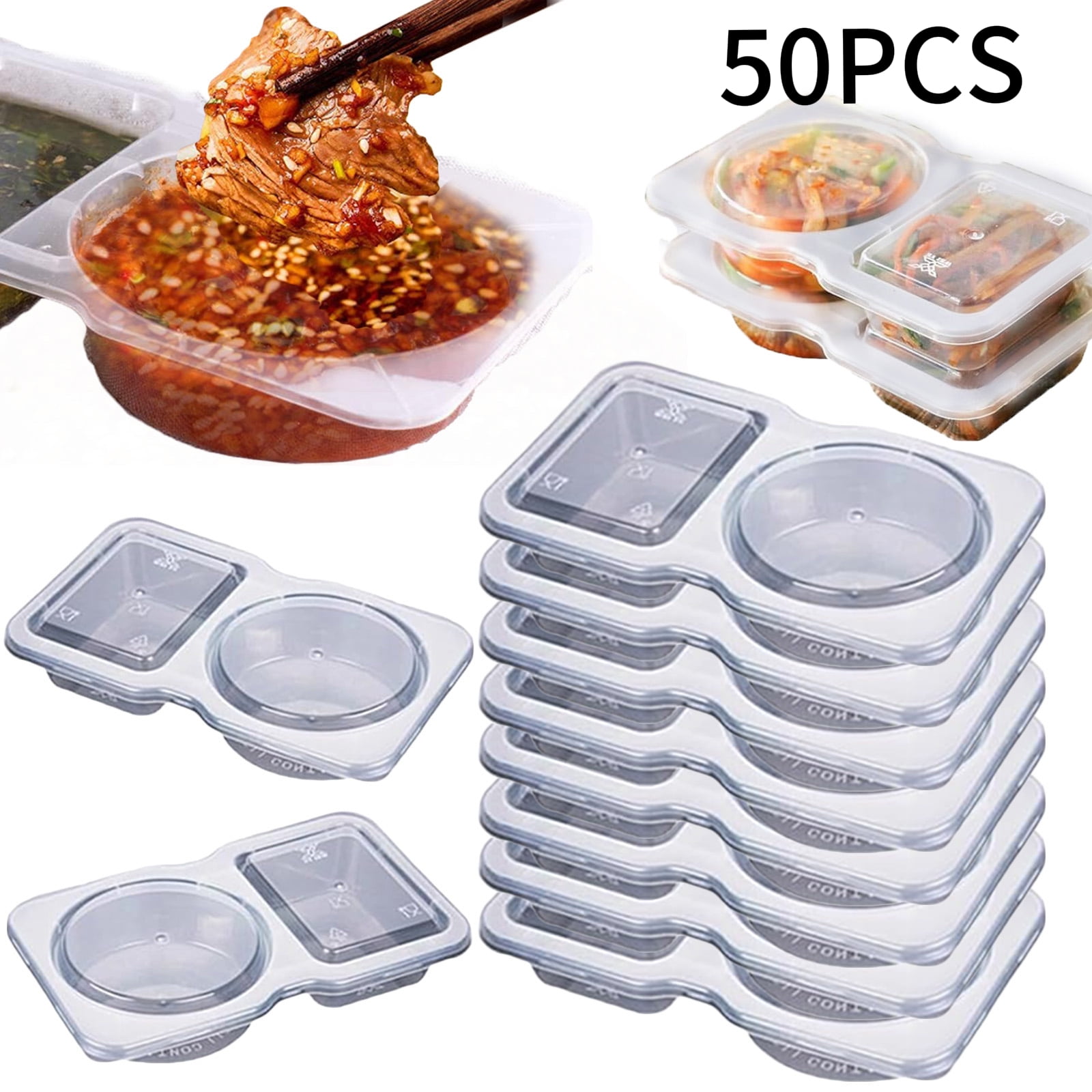 Banzch Double Compartment Condiment Container, Double Condiment ...