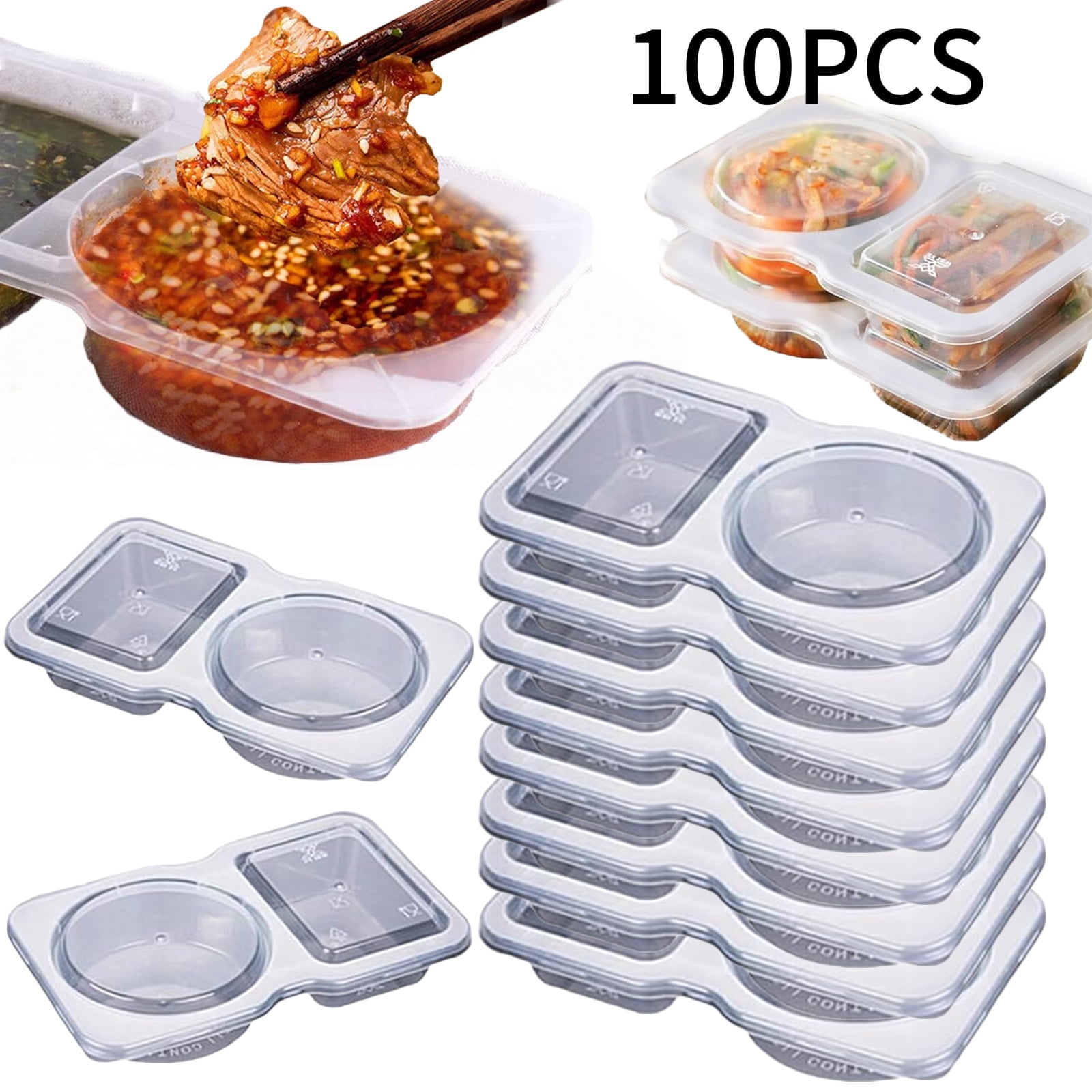 Banzch Double Compartment Condiment Container, Double Condiment ...