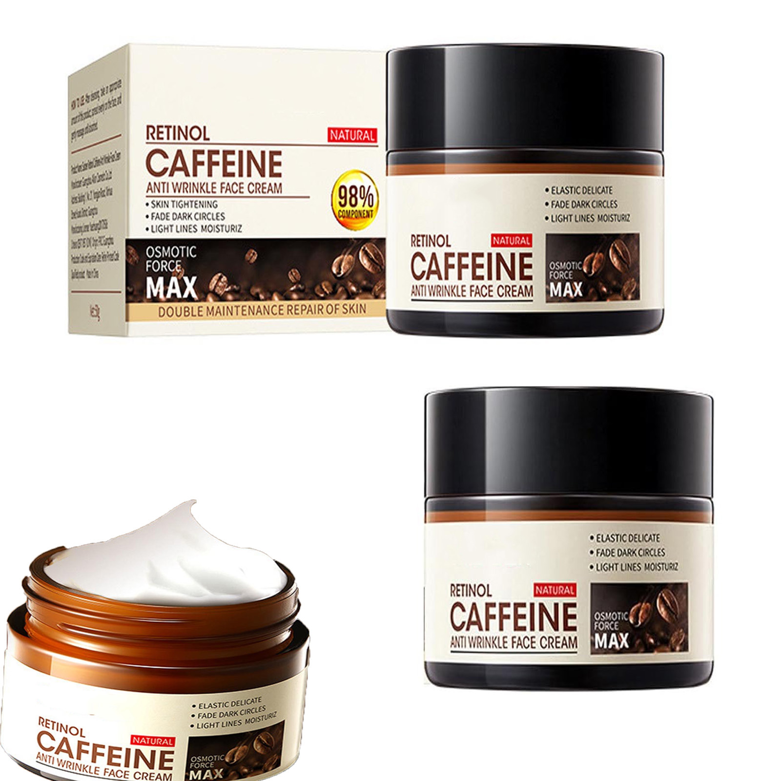 Banzch Hydrating Retinol Caffeine Anti-Wrinkle Cream,Caffeine Eye Cream ...