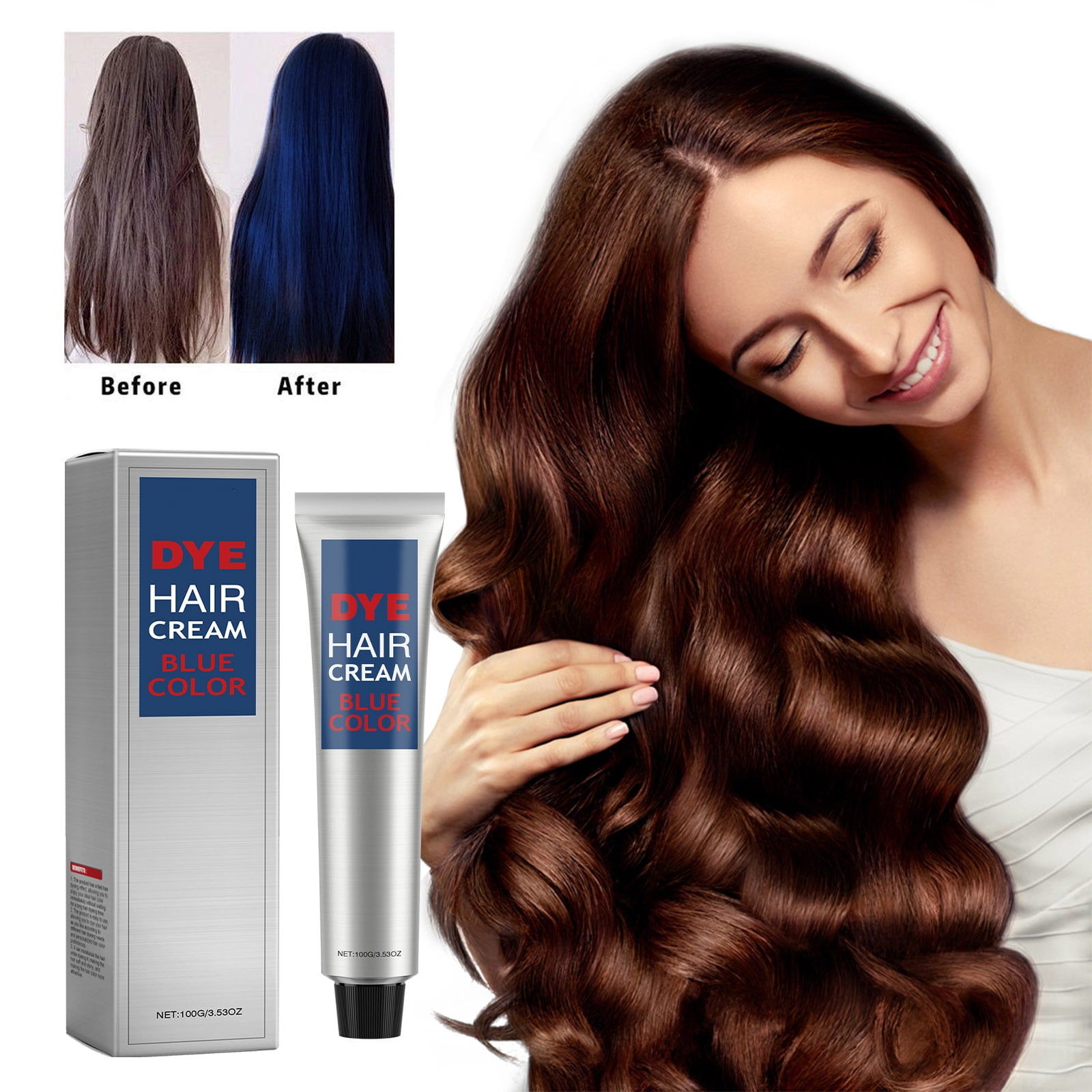 Banzch Silver Gray Natural Hair Dye Cream, Color Styler Color HairDye ...