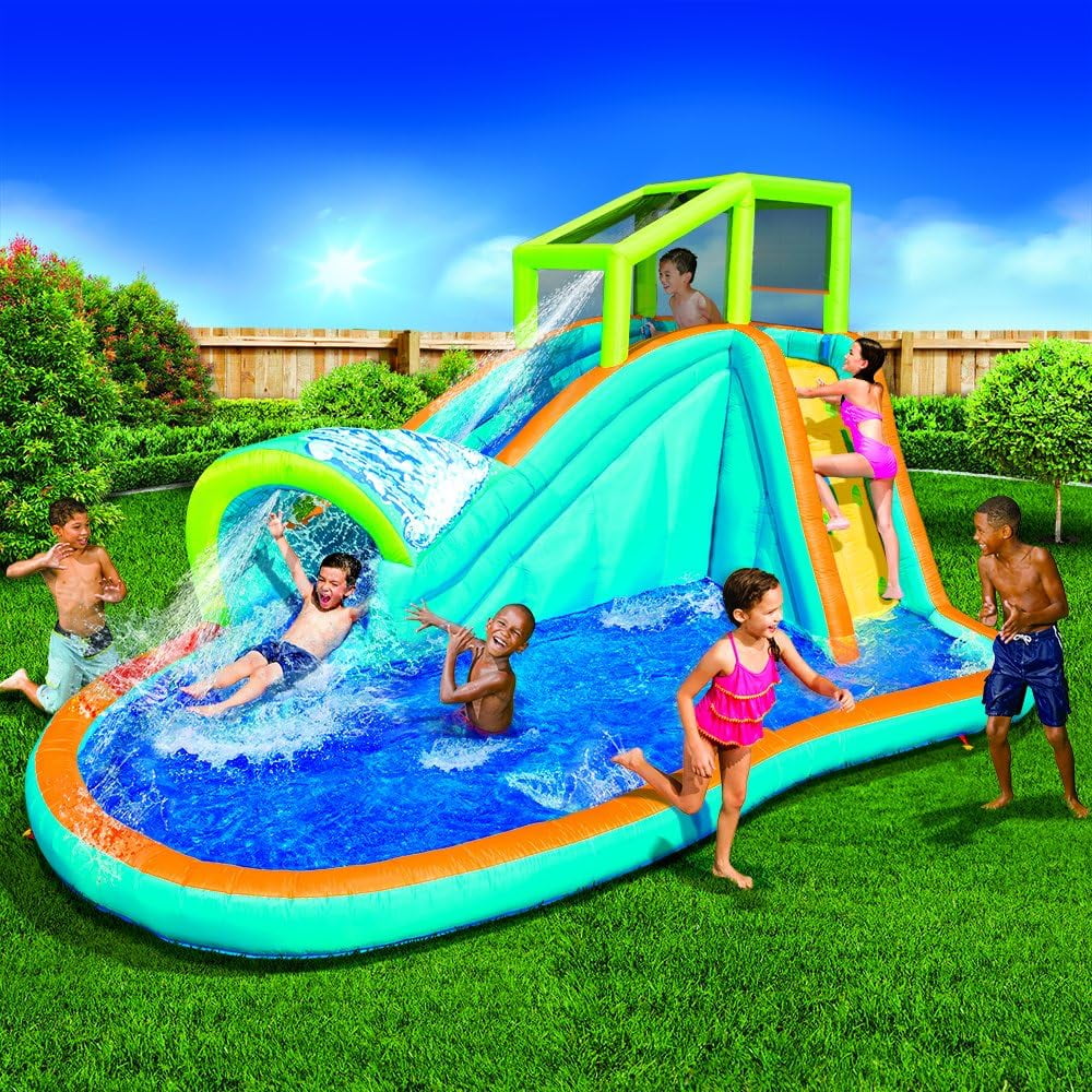 Banzi Inflatable Water Slide - Huge Kids Backyard Splash Blow Up Pool ...