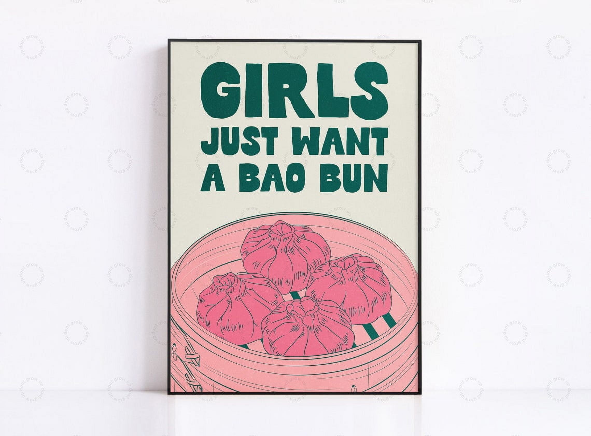 Bao Buns Vintage Food Retro Japanese Kitchen Wall Art Unframed Paper ...