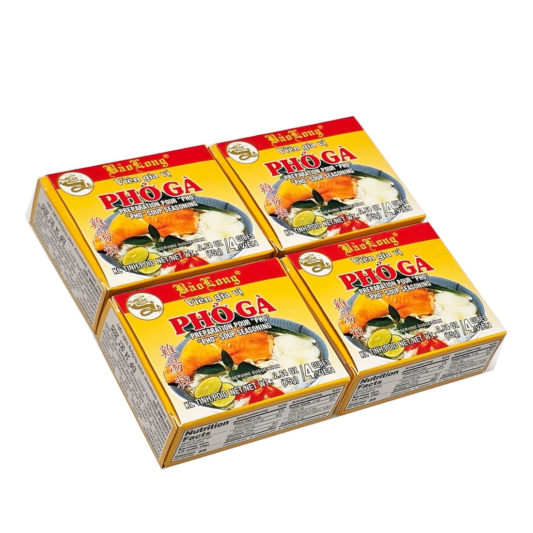 Bao Long PHO GA Spice Cubes, CHICKEN Flavor Soup Seasoning 4-ct | 4 ...