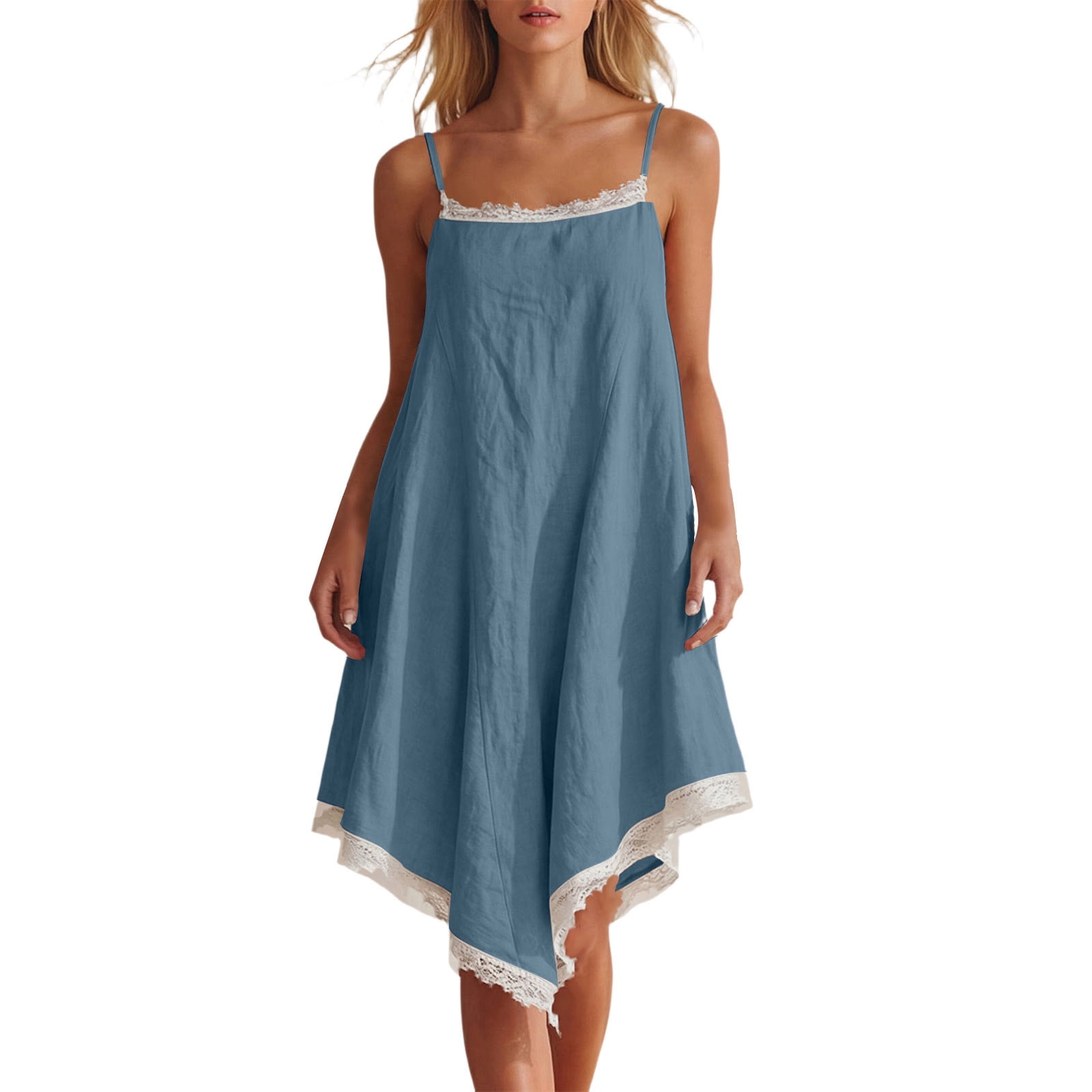 BaoFuBaoMei A Line Dresses for Women Summer Asymmetric Hem Dress ...