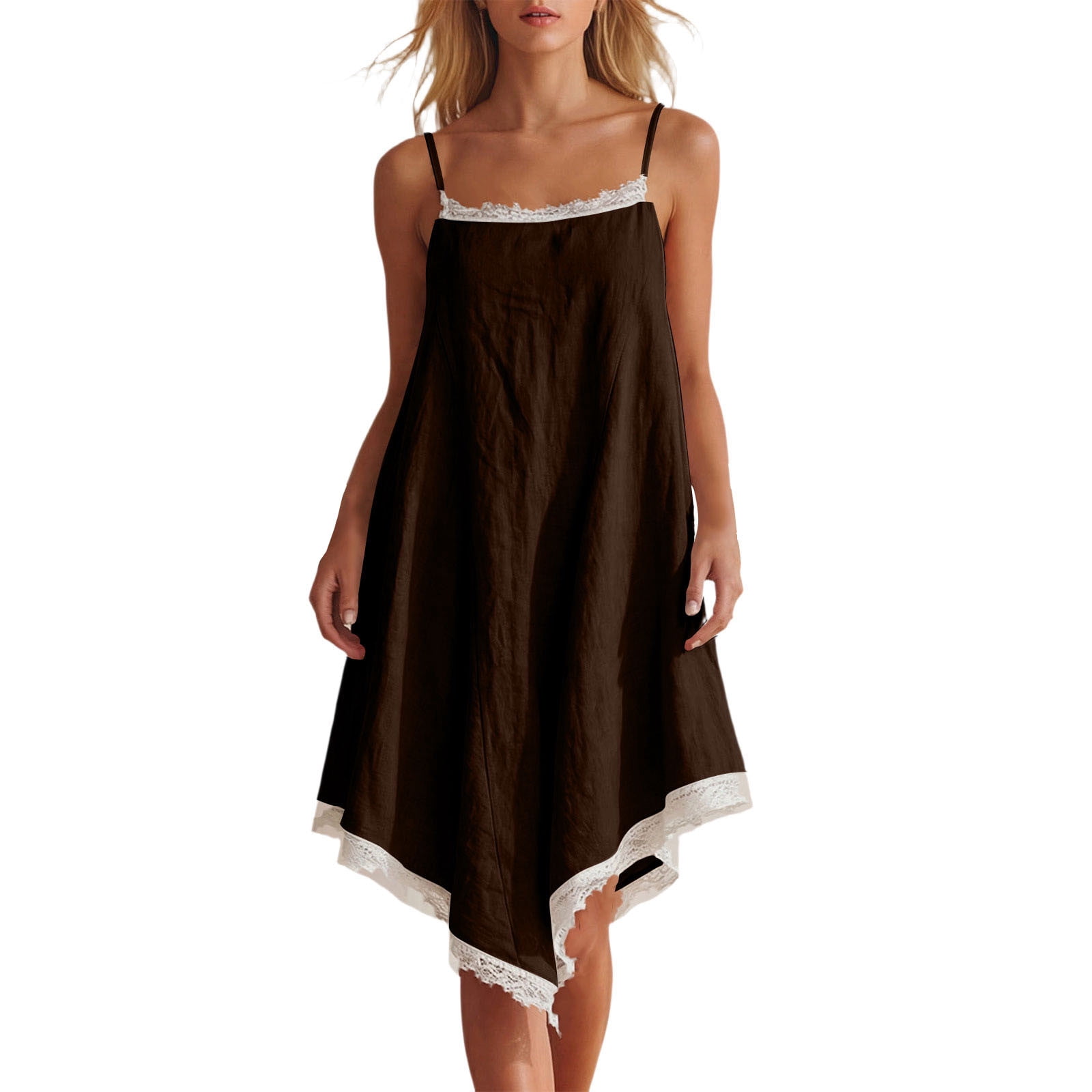 BaoFuBaoMei A Line Dresses for Women Summer Asymmetric Hem Dress ...