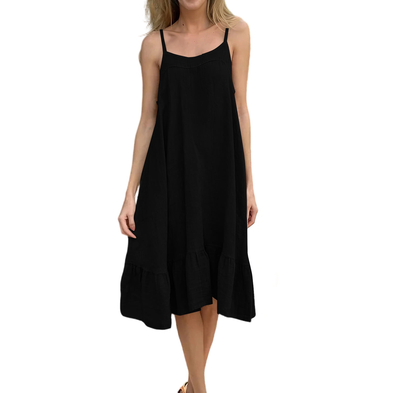 BaoFuBaoMei Backless Cami Dresses for Women Plus Size Flowy Casual A ...