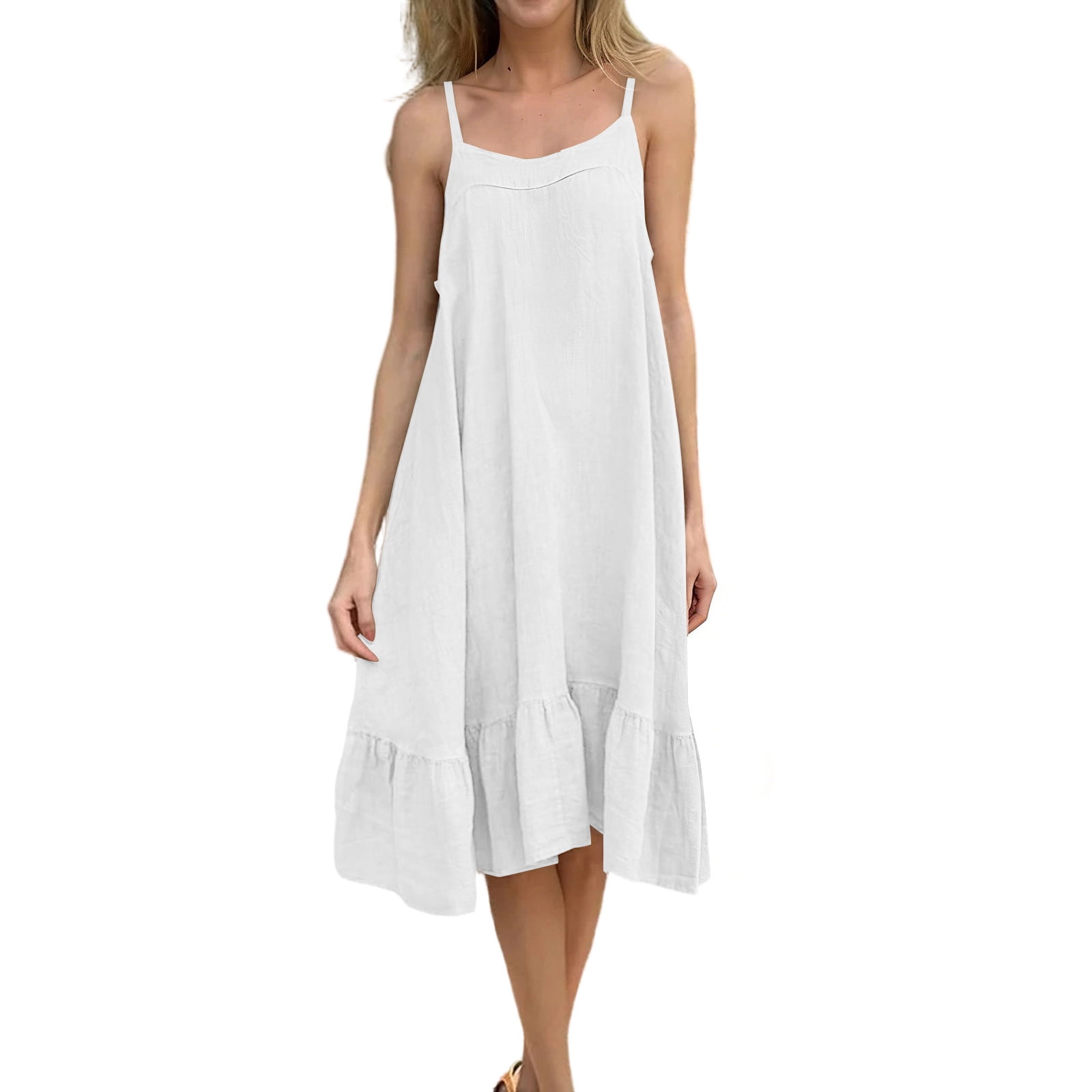 BaoFuBaoMei Backless Cami Dresses for Women Plus Size Flowy Casual A ...