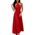 BaoFuBaoMei Backless Dresses for Women Plus Size Crisscross Ruched ...