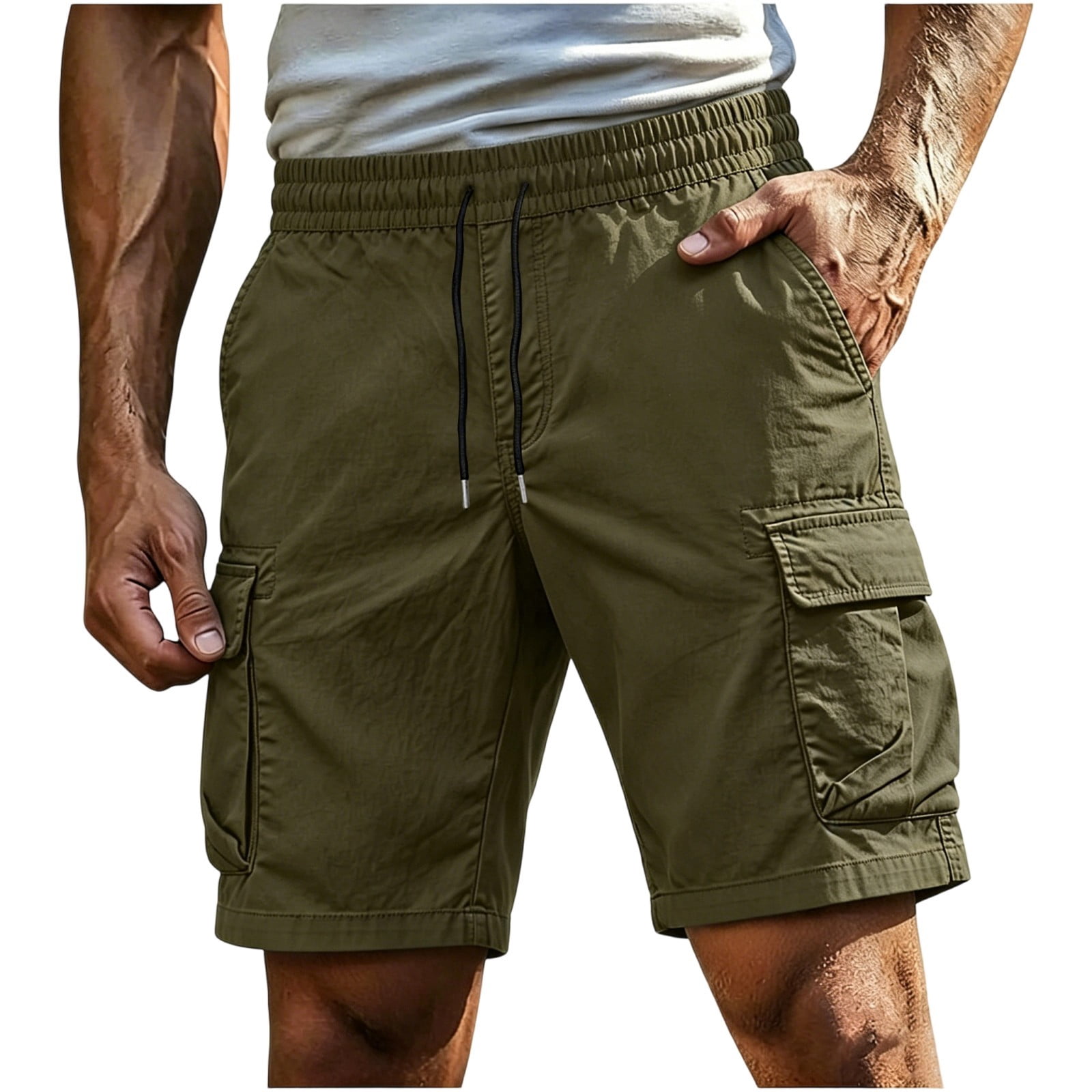 BaoFuBaoMei Cargo Shorts for Men Big and Tall Straight Leg Solid ...