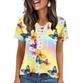 BaoFuBaoMei Casual Blouses for Women Plus Size Short Sleeve V Neck ...
