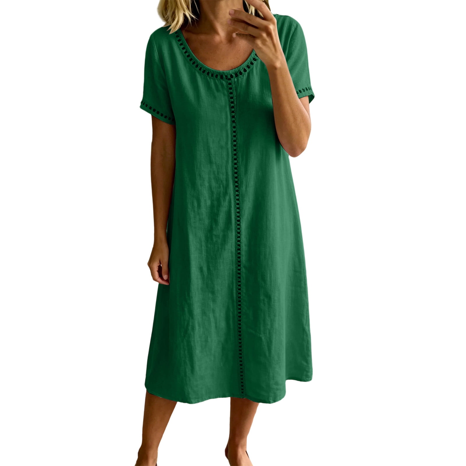 BaoFuBaoMei Cutout Dresses for Women Plus Size Flowy Casual Midi Dress ...