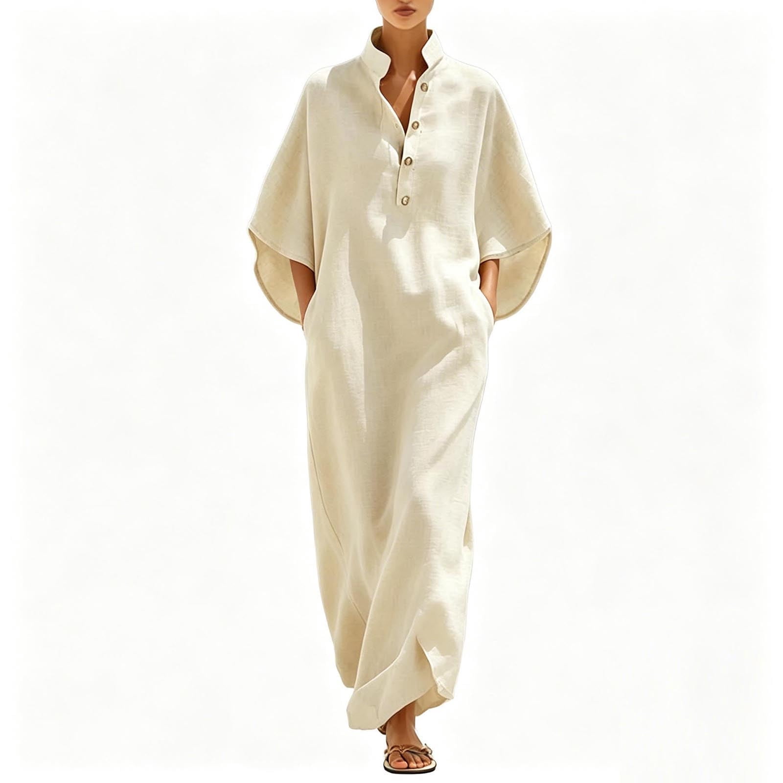 BaoFuBaoMei Deep V Neck Dresses for Women Plus Size Summer Flowy Casual ...