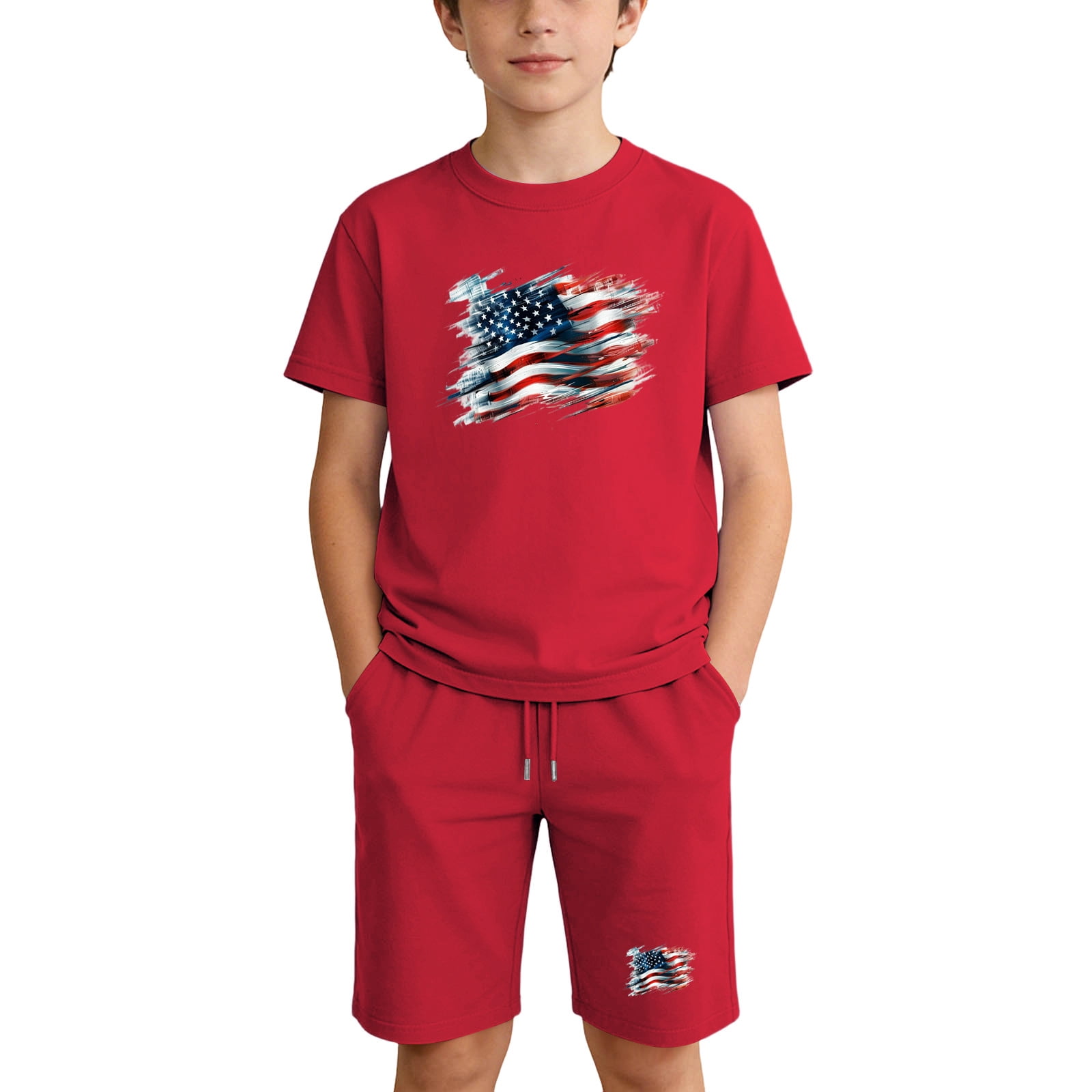 BaoFuBaoMei Girls Independence Day Outfits Summer 4th of July Short ...