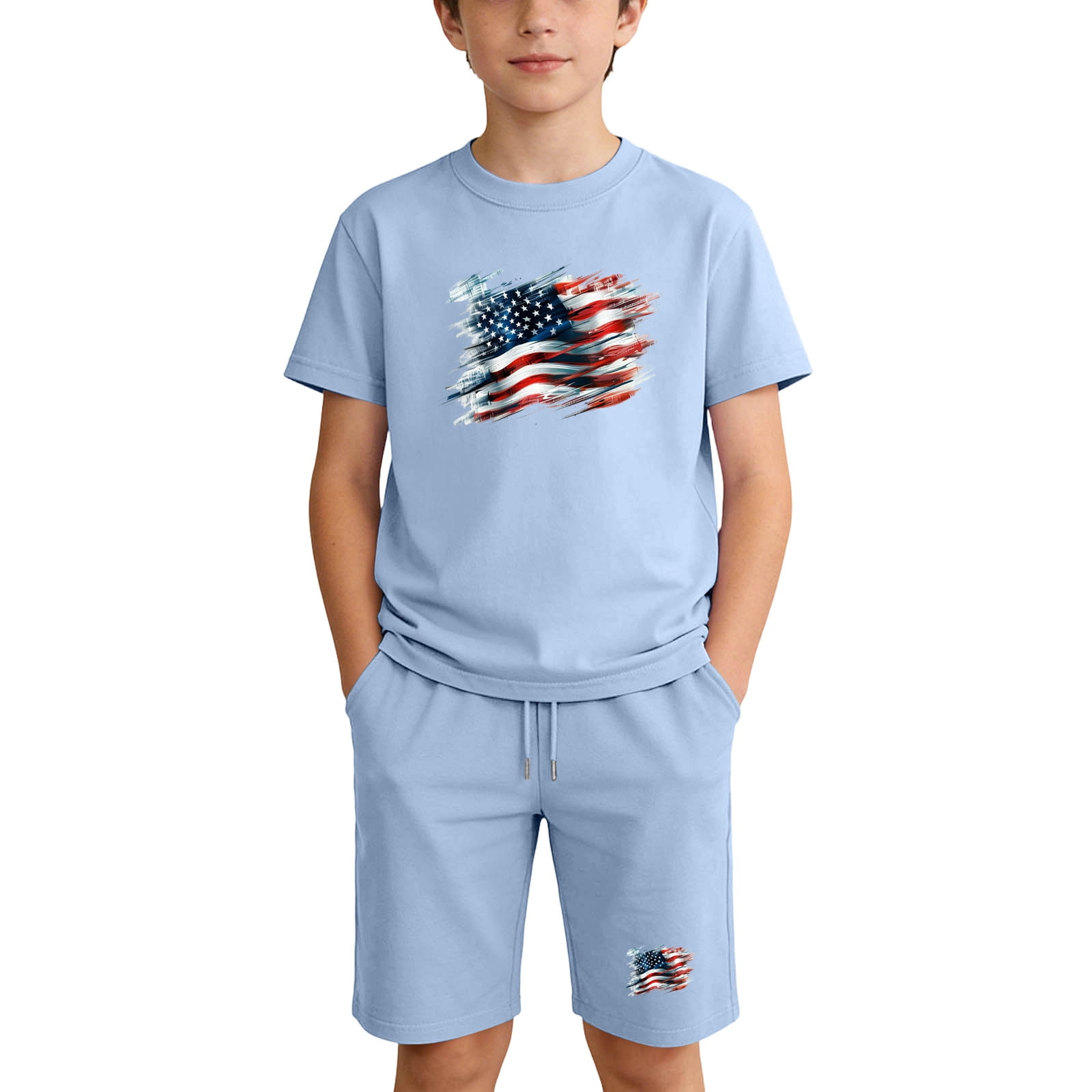 BaoFuBaoMei Girls Independence Day Outfits Summer 4th of July Short ...