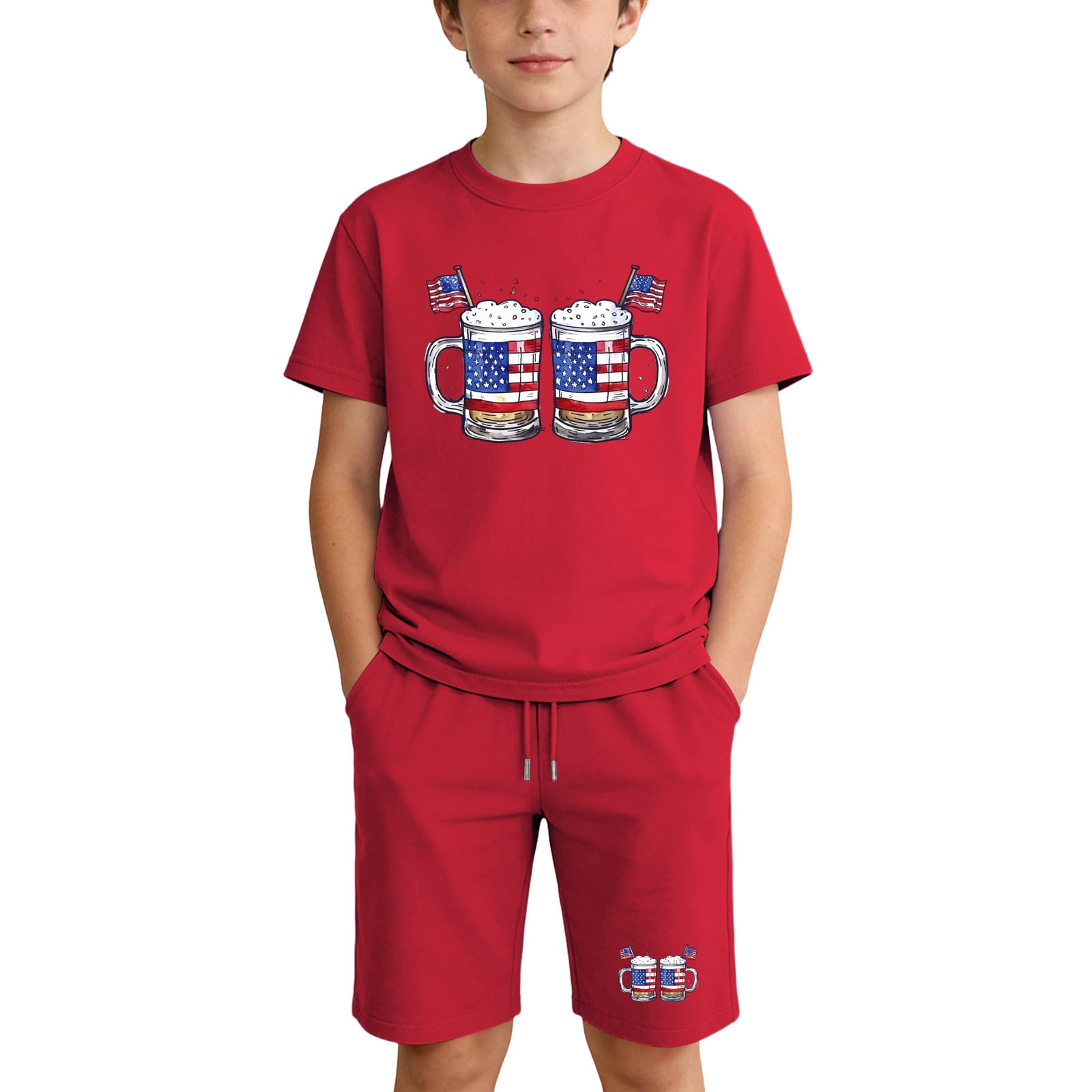 BaoFuBaoMei Independence Day Outfit for Girls Summer Patriotic Vacation ...