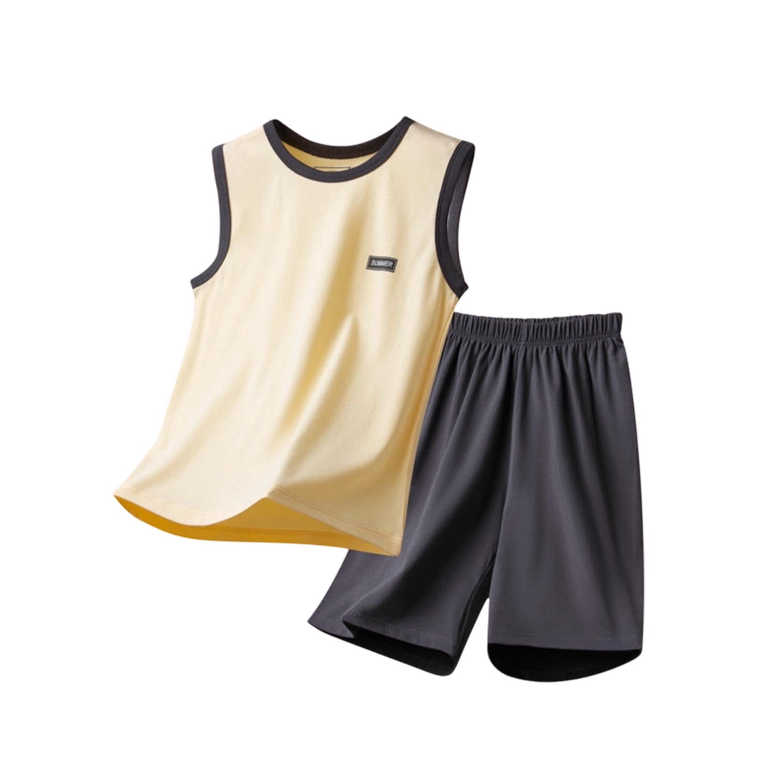 BaoFuBaoMei Linen Sets for Child Teen 2 Piece Summer Sleeveless Tops ...