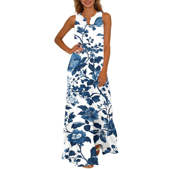 BaoFuBaoMei Maxi Dresses for Women Plus Size Floral Printed Outfits ...