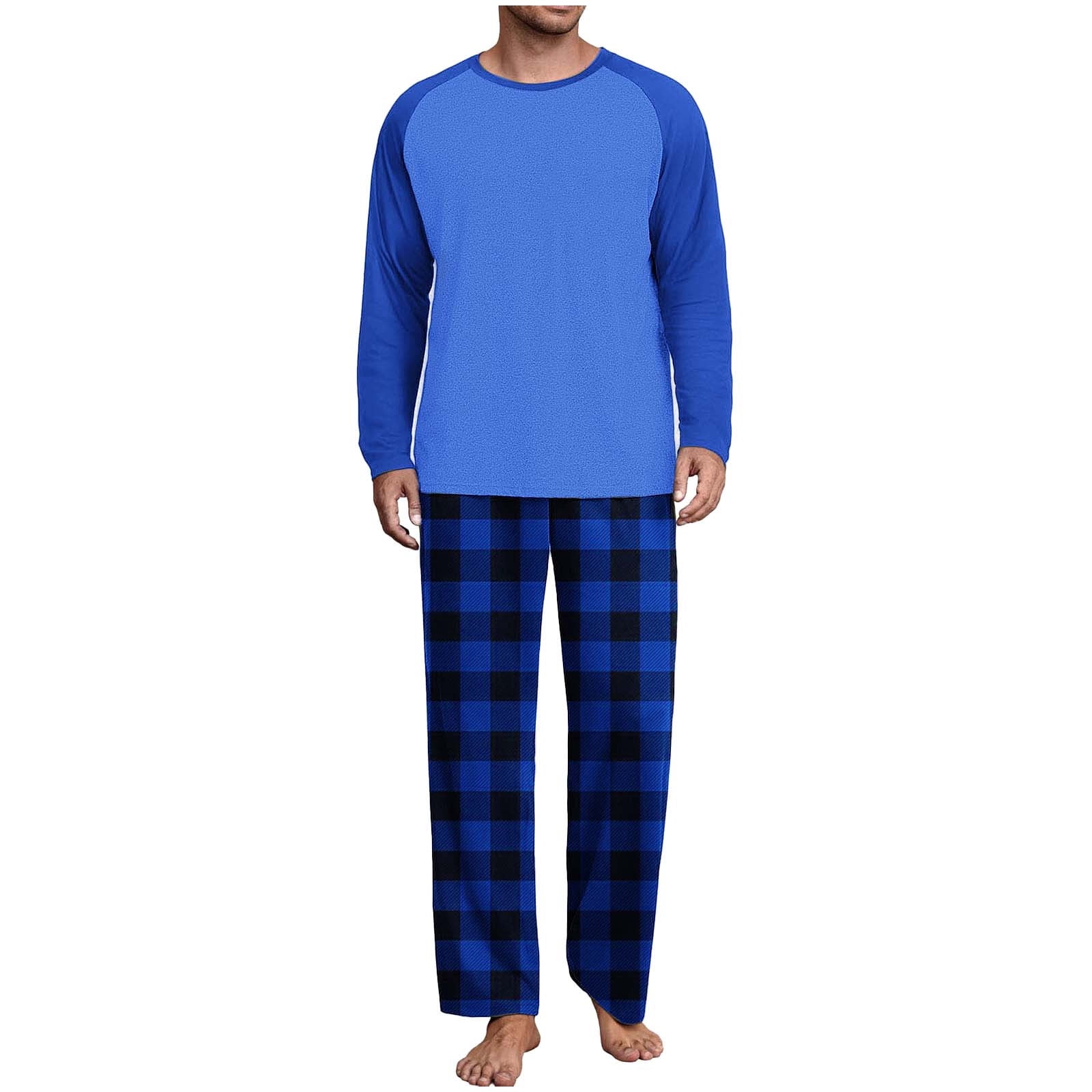 BaoFuBaoMei Mens Pajamas Sets Big and Tall 2 Piece Crew Neck Lounge ...