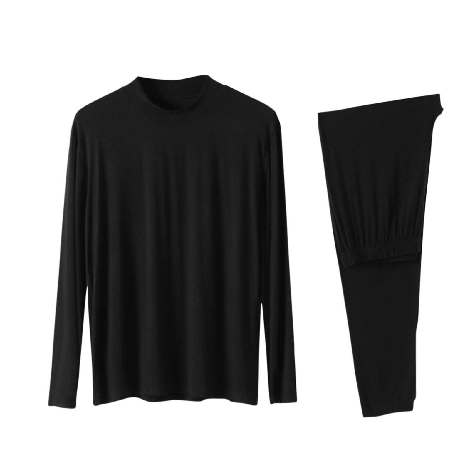 BaoFuBaoMei Mens Warm Pajama Set Big and Tall Mock Neck Lounge Sets ...