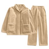 BaoFuBaoMei Mens Warm Pjs Sets Button up Collared Pajamas Long Sleeve ...