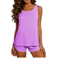BaoFuBaoMei Plus Size Pajama Sets for Women 2 Piece Sleeveless Tank and ...