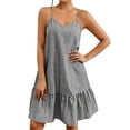 BaoFuBaoMei Striped Dresses for Women Plus Size Flowy Casual Short ...