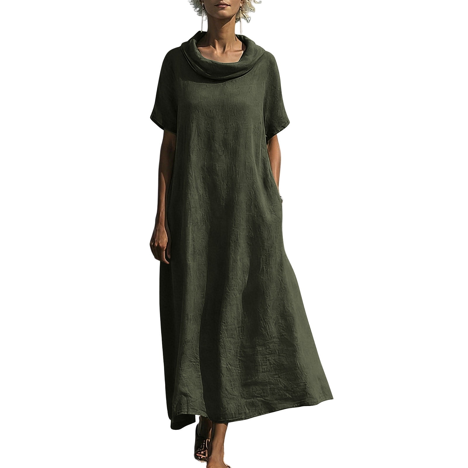 BaoFuBaoMei Summer Dresses for Women Plus Size Flowy Casual Maxi Dress ...