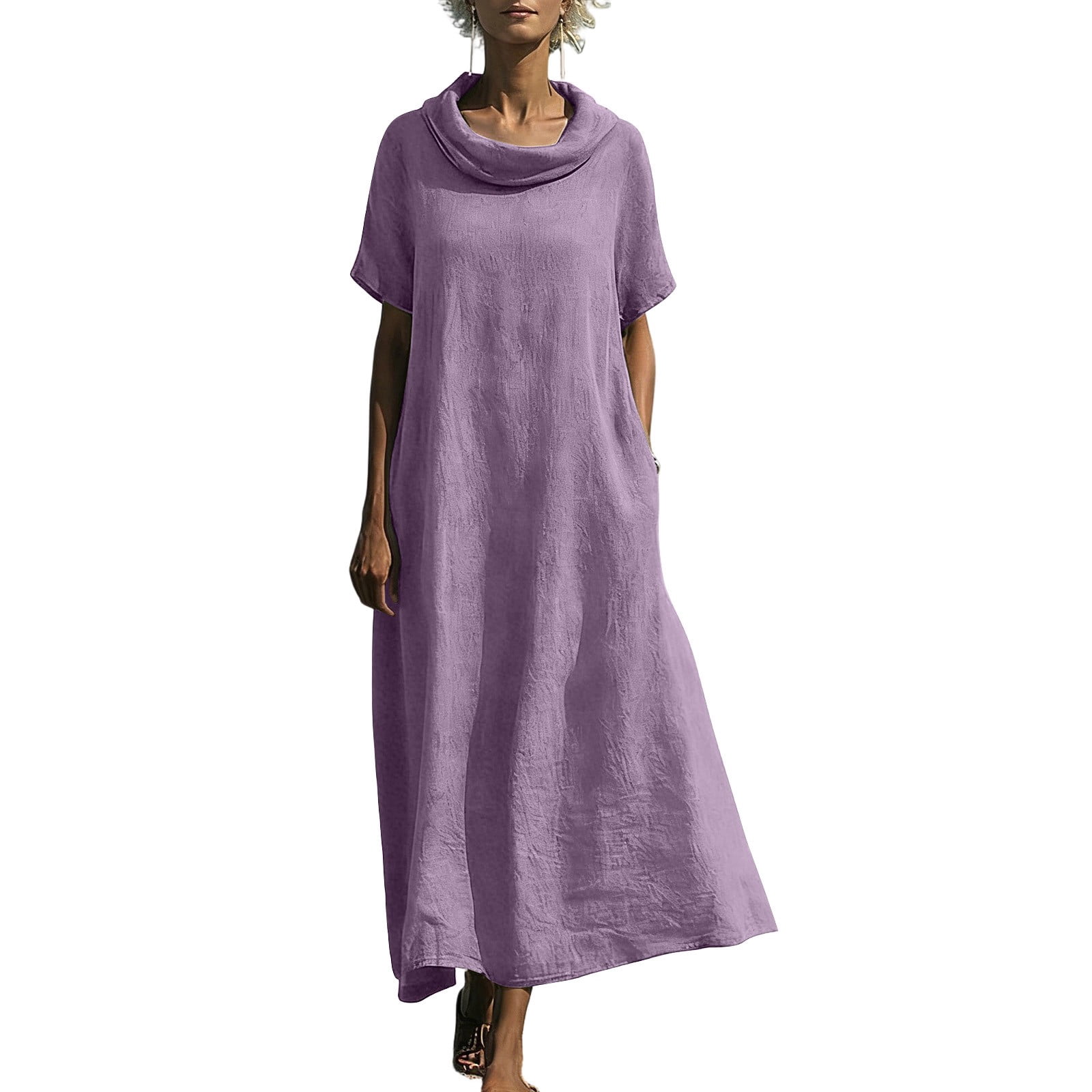 BaoFuBaoMei Summer Dresses for Women Plus Size Flowy Casual Maxi Dress ...