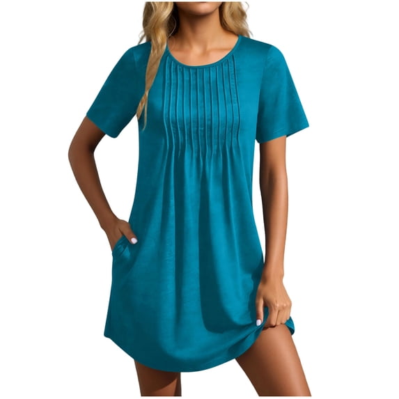 BaoFuBaoMei Summer Dresses for Women with Pockets Plus Size Loose ...